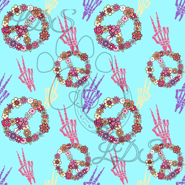 Floral Peace Sign - Etsy