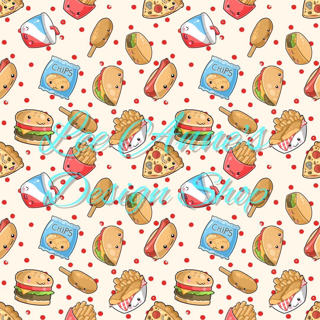 Seamless Pattern, Food Seamless, Junk Food Seamless, Hot Dog Seamless ...