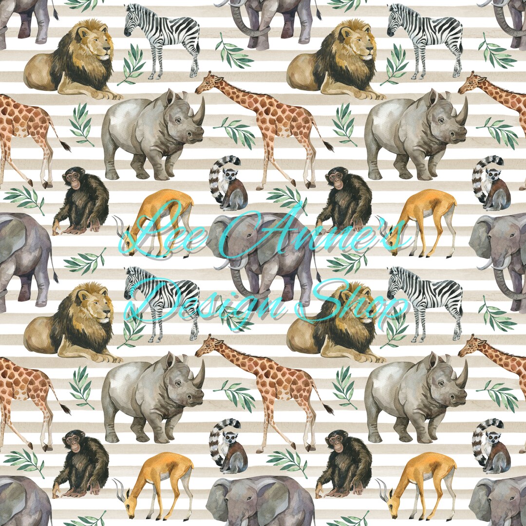 Seamless Pattern, Safari Seamless, Safari Animal Seamless, Zoo Seamless, Zebra Seamless, Lion ...