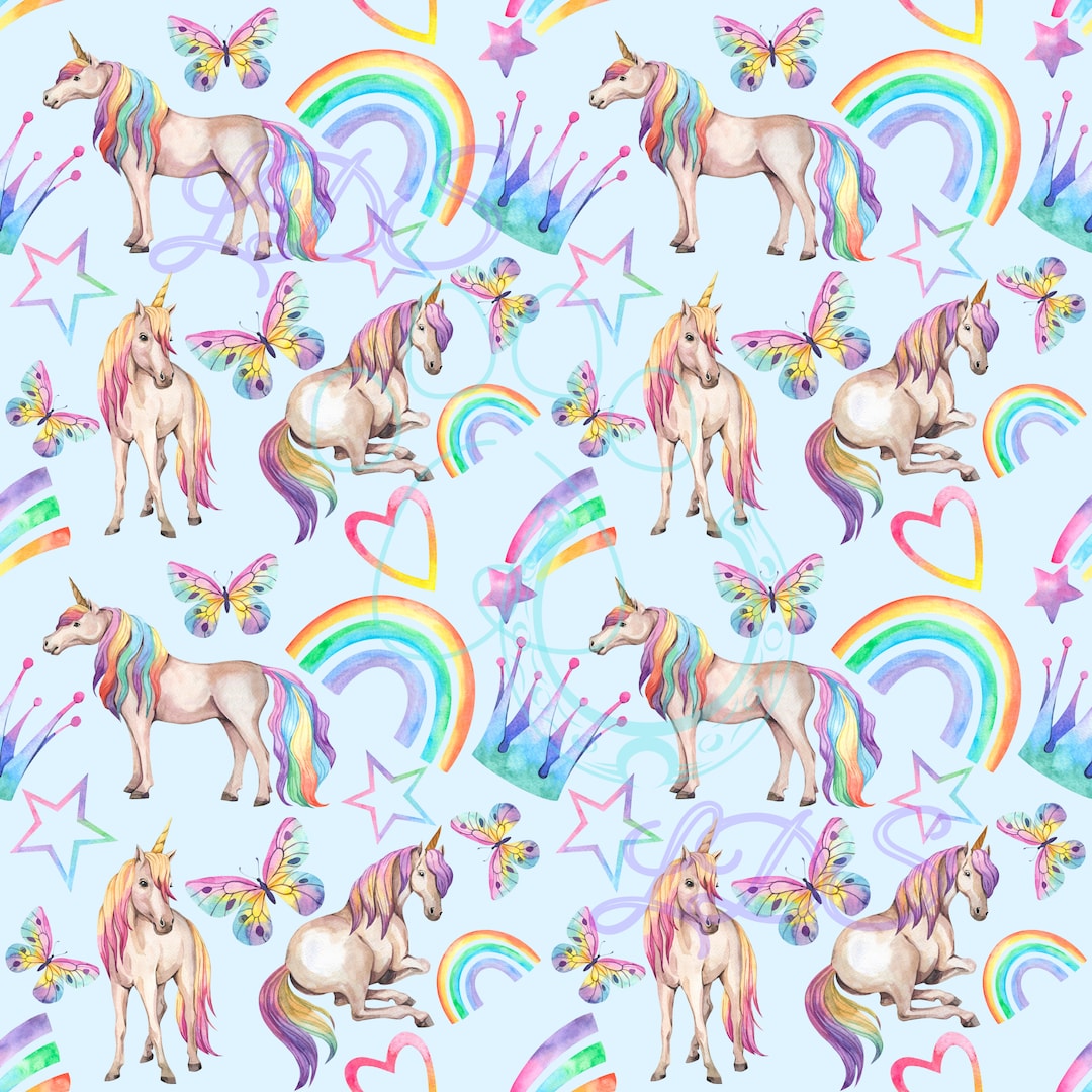 Seamless Pattern, Unicorn Pattern, Watercolor Unicorn Pattern, Unicorns ...