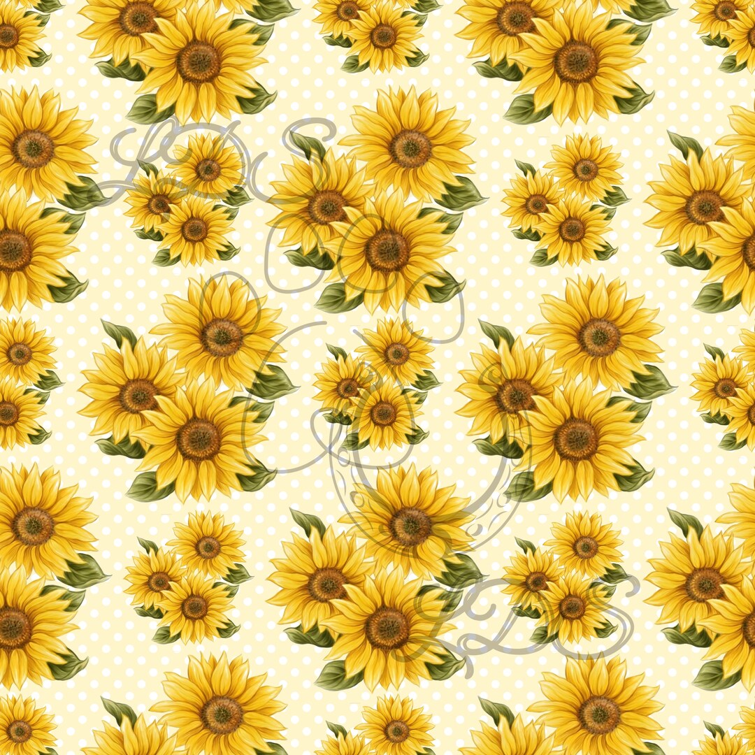 Seamless Pattern, Sunflower Seamless, Floral Seamless, Sunflower ...