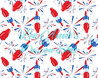 Seamless Pattern, Fourth of July Seamless, Bomb Pop Seamless ...