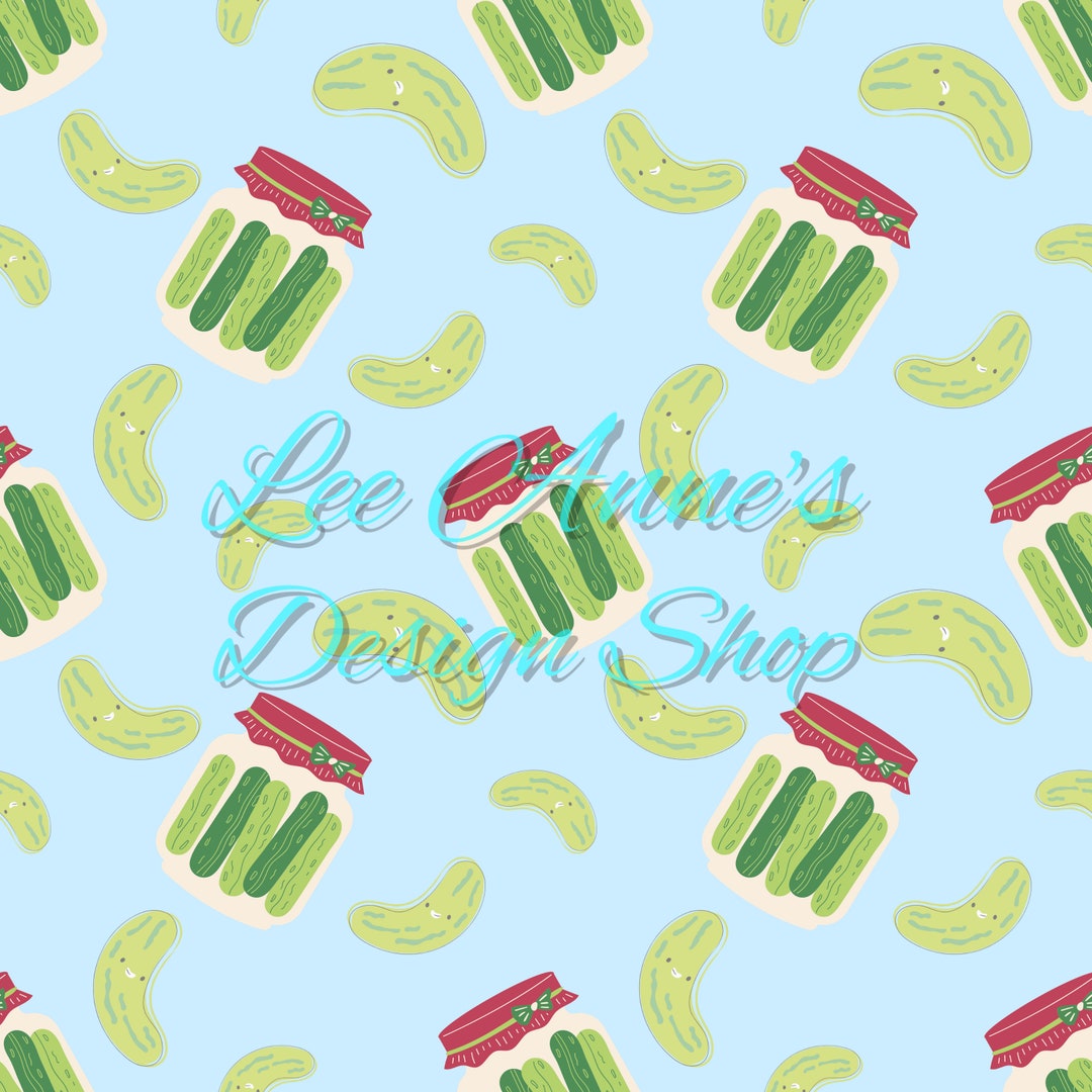 Seamless Pattern, Pickles Seamless, Pickle Jar Seamless, Pickle Pattern ...