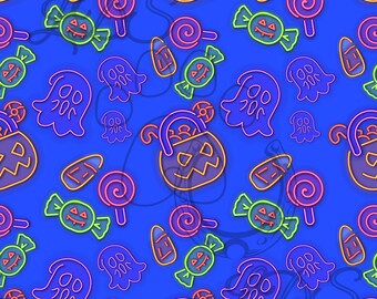 Horror Halloween Digital Seamless Pattern - Etsy