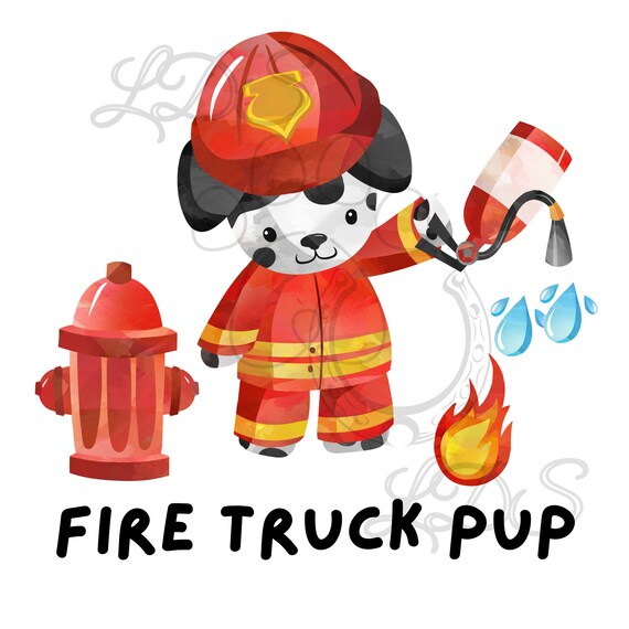Dalmation Fire Dog By Hydrant Clipart
