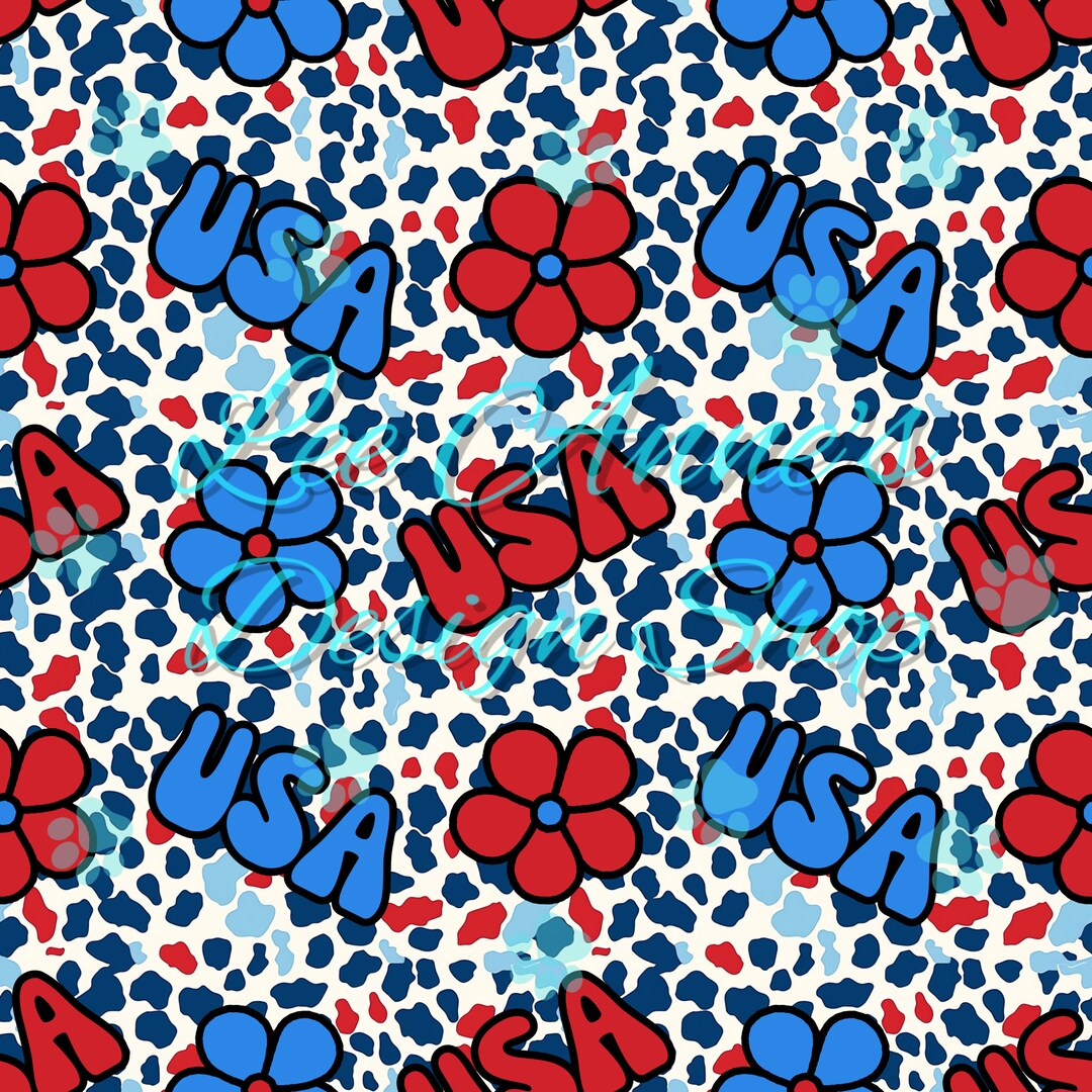 Seamless Pattern, Fourth of July Seamless, Leopard Seamless, Red White ...