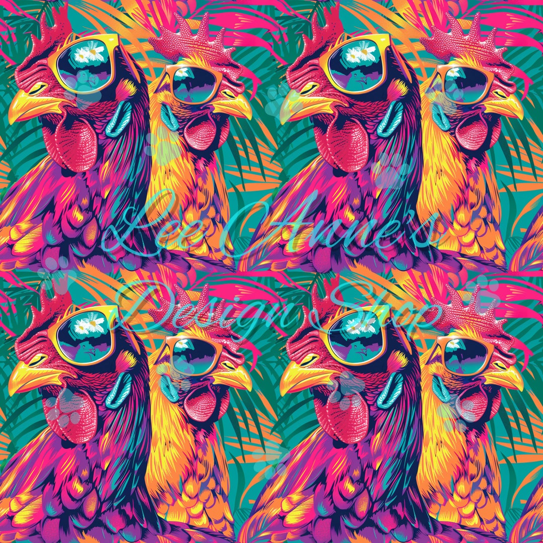 Seamless Pattern, Chicken Seamless, Rooster Seamless, Summer Seamless ...