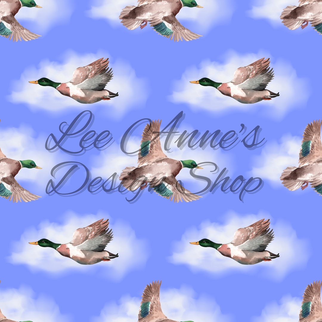 Seamless Pattern, Ducks Seamless, Mallard Ducks Seamless, Watercolor ...