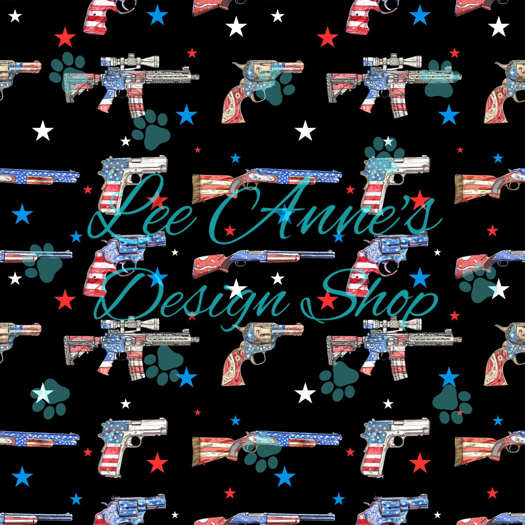 Seamless Pattern, Fourth of July Seamless, Guns Seamless, Rifle ...