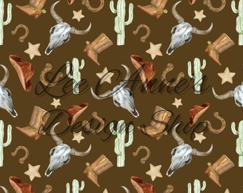 Cow Skull Seamless Pattern - Etsy