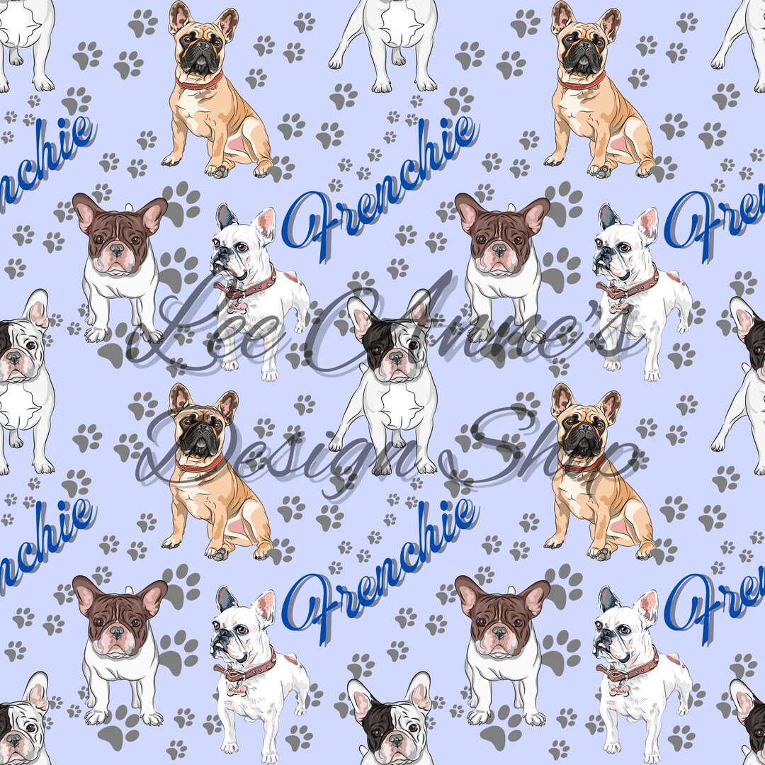 Seamless Pattern, Dogs Seamless Pattern, French Bulldog, Frenchie ...