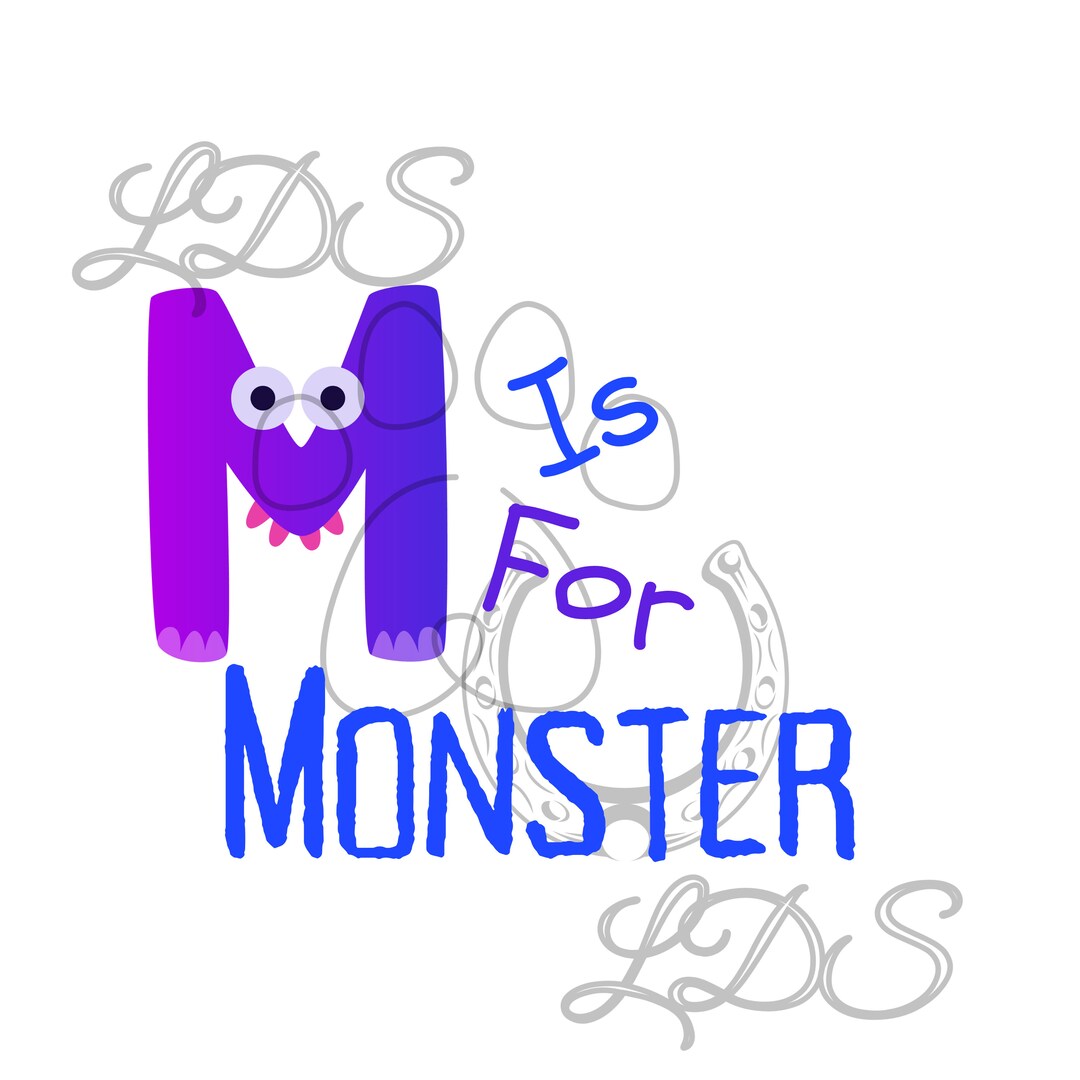 Monster Sublimation, Monster Printable, M is for Monster, Alphabet ...