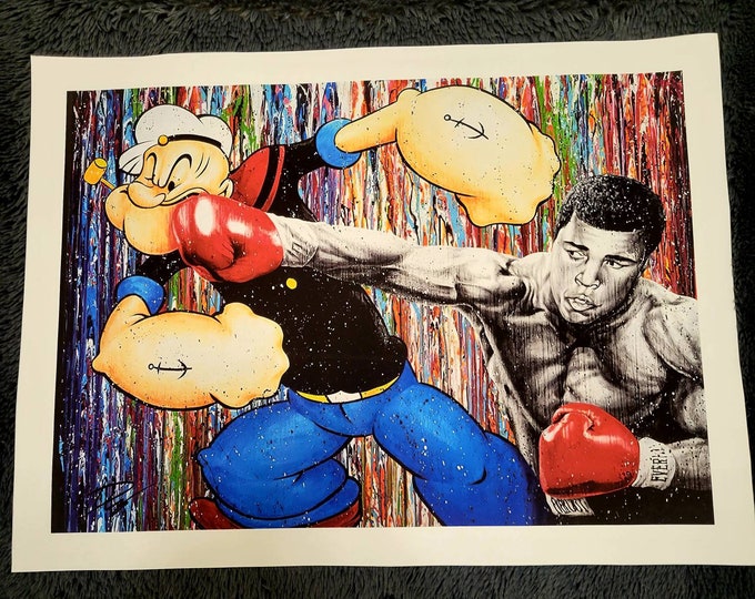 Popeye & Muhammad Ali Boxing Canvas Print Poster (sz. 30.5"x 22.5 ...