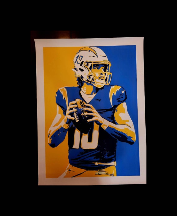 Justin Herbert LA Chargers Canvas Art Poster sz. 30.5x - Etsy
