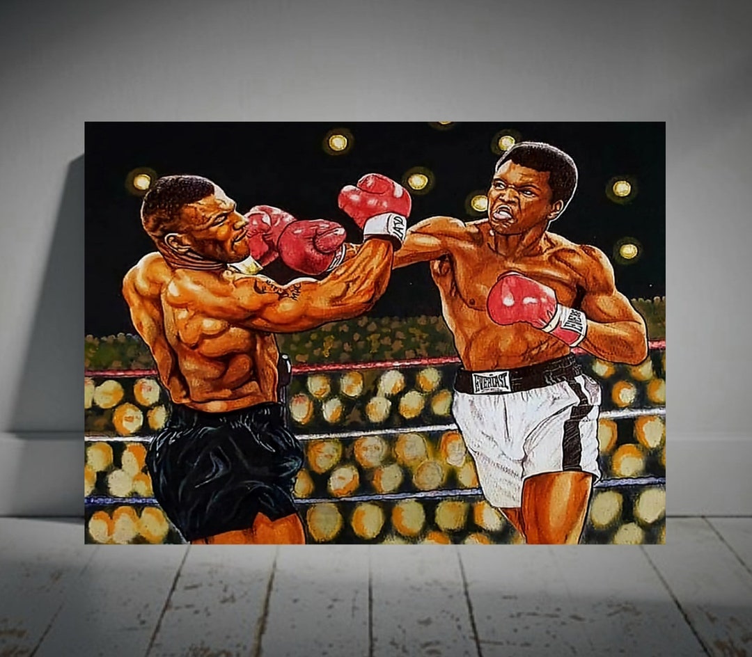 Muhammad Ali Vs Mike Tyson Heavyweight Champions Boxing Pop Art Poster ...