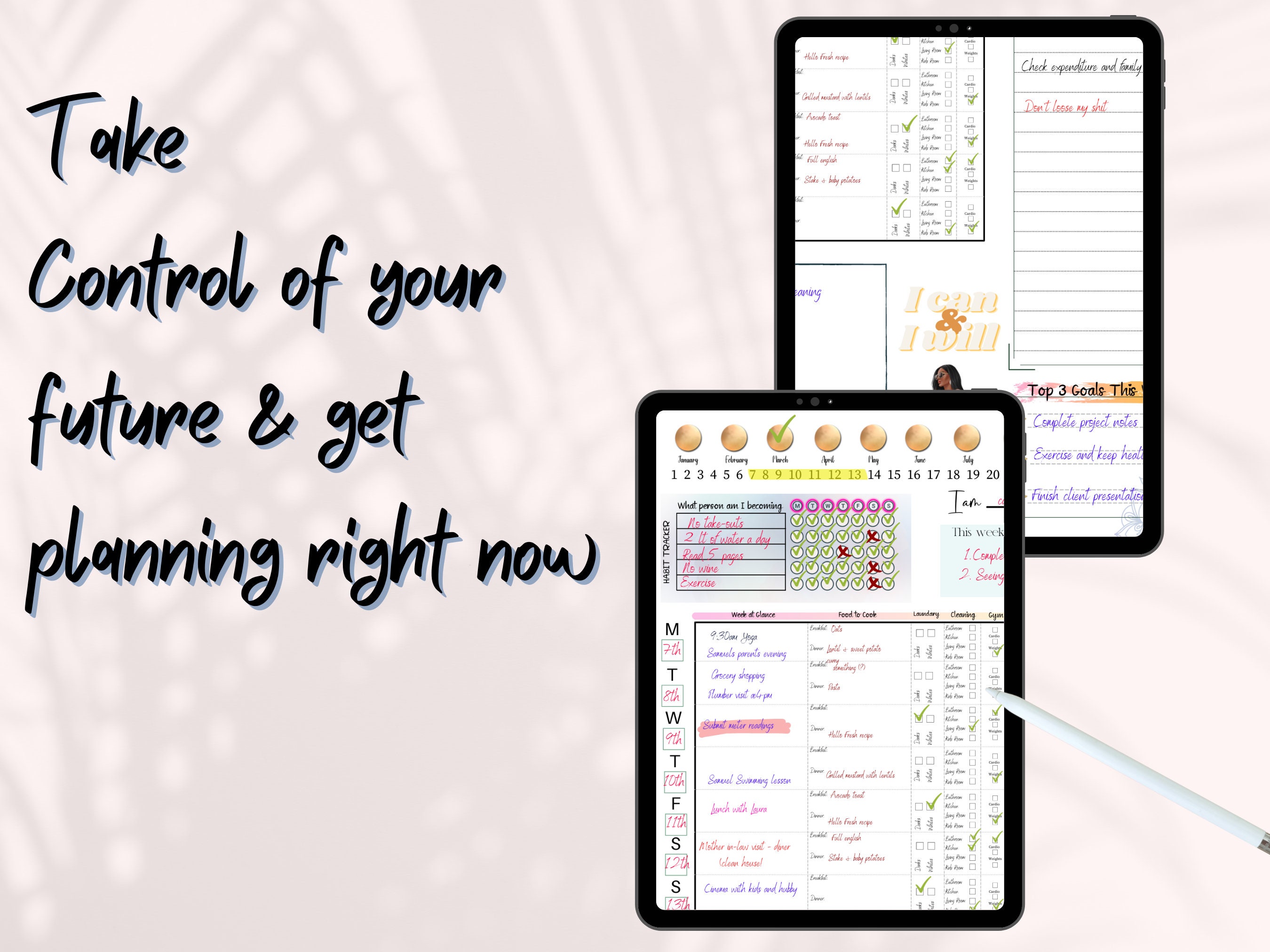 Weekly Downloadable Printable Planner Weekly Agenda Manifest, Law of ...