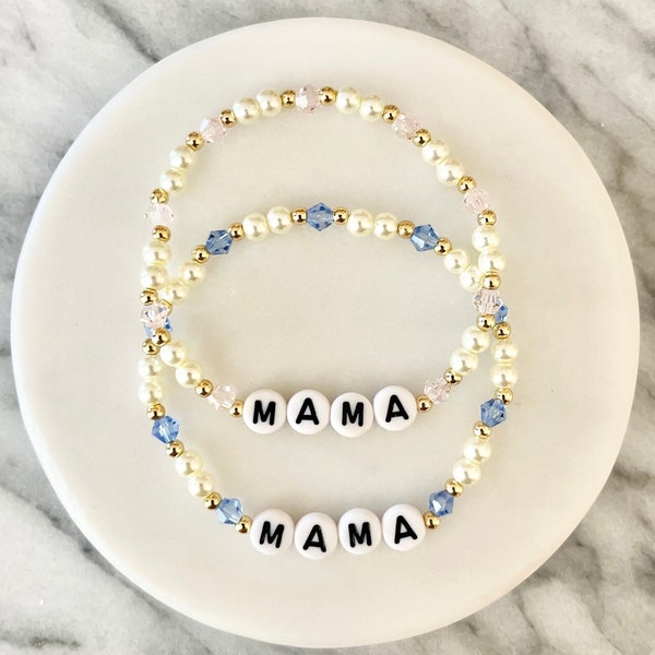 Black Beaded Mama Bracelet - Etsy