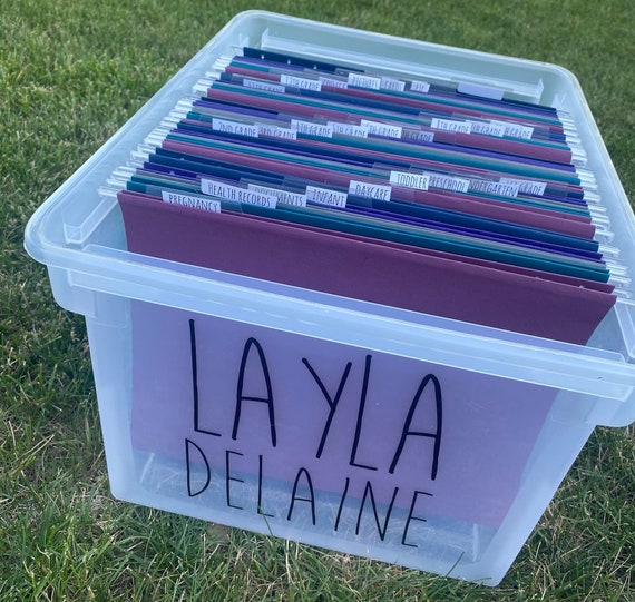 Baby File Box. Kids Milestone Tote Kit. Kids File Box. - Etsy