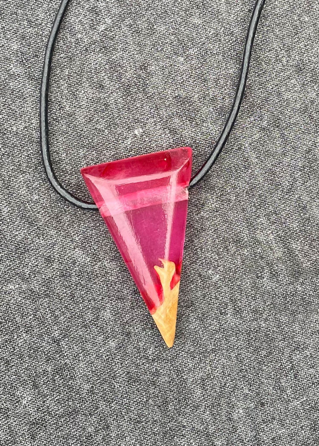 Epoxy Resin, Wood, Pink Triangle Necklace, LGBTQ - Etsy
