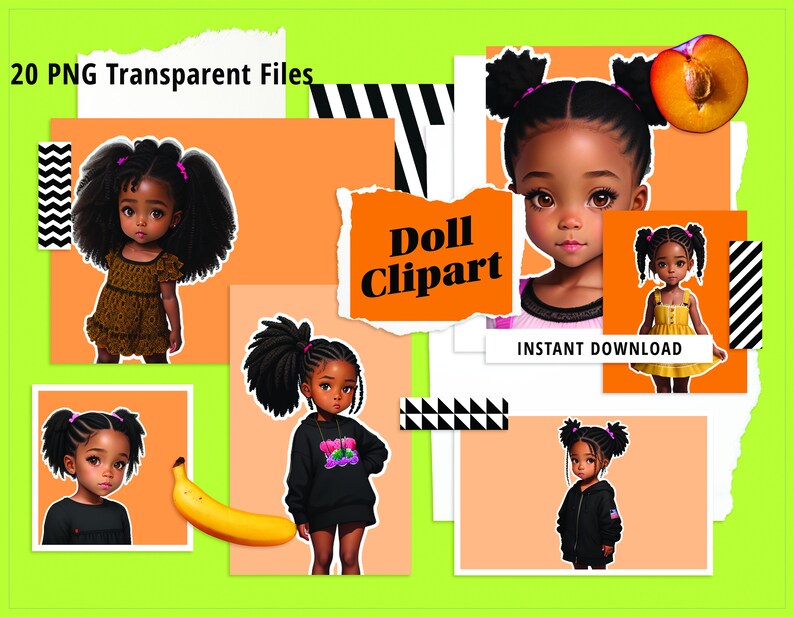 Black Girl Clipart, African American Girl Clipart, Fashion Girl Clipart ...