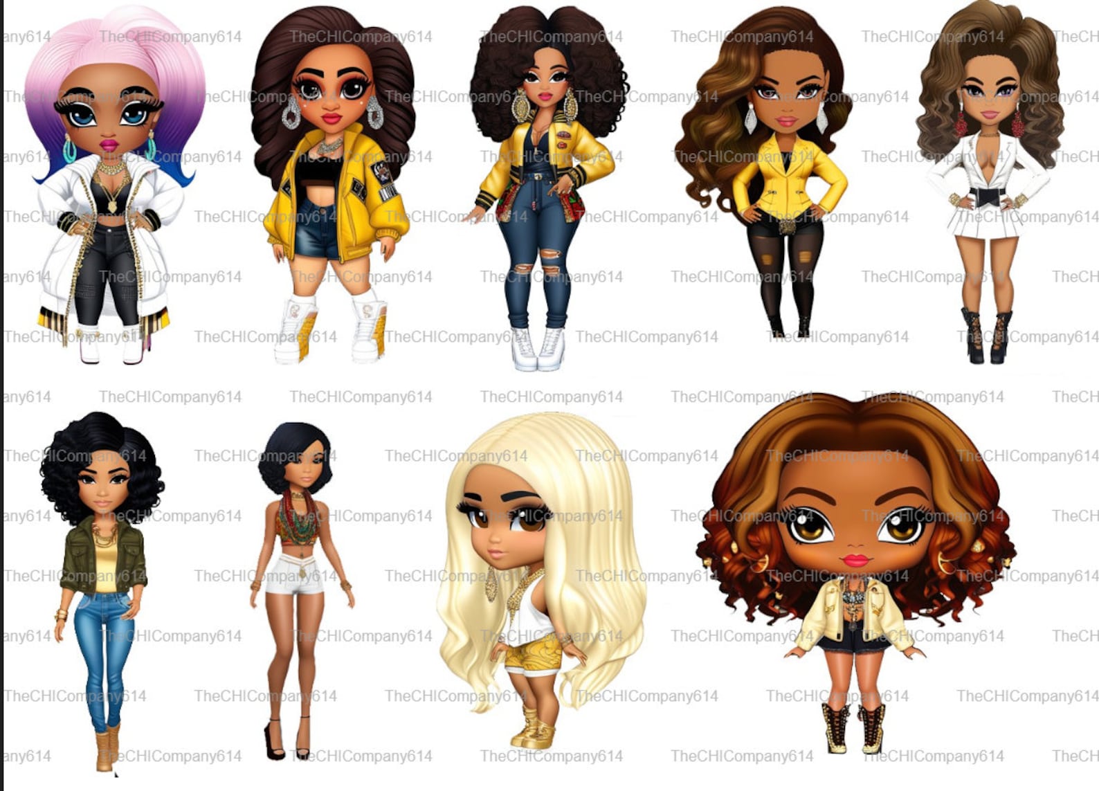 Celebrity Chibi Girl Clipart| PNG| Instant Download | Stickers ...