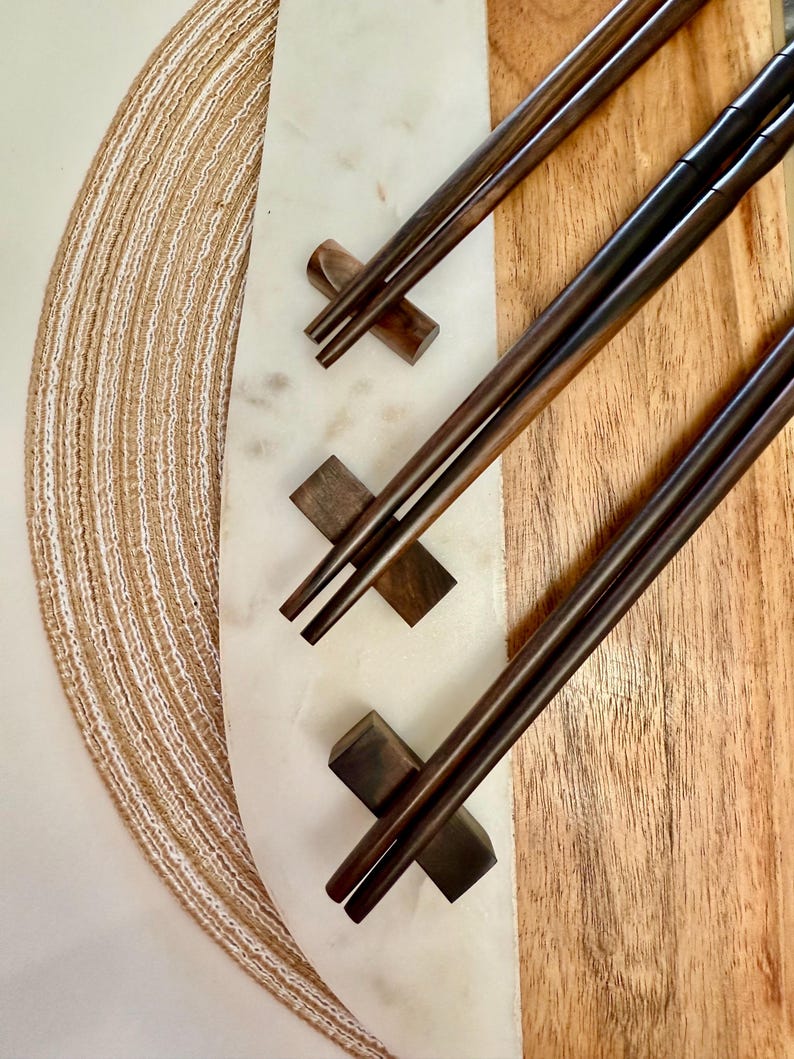 Handmade Filipino Chopsticks With Shell Inlay & Holder - Etsy