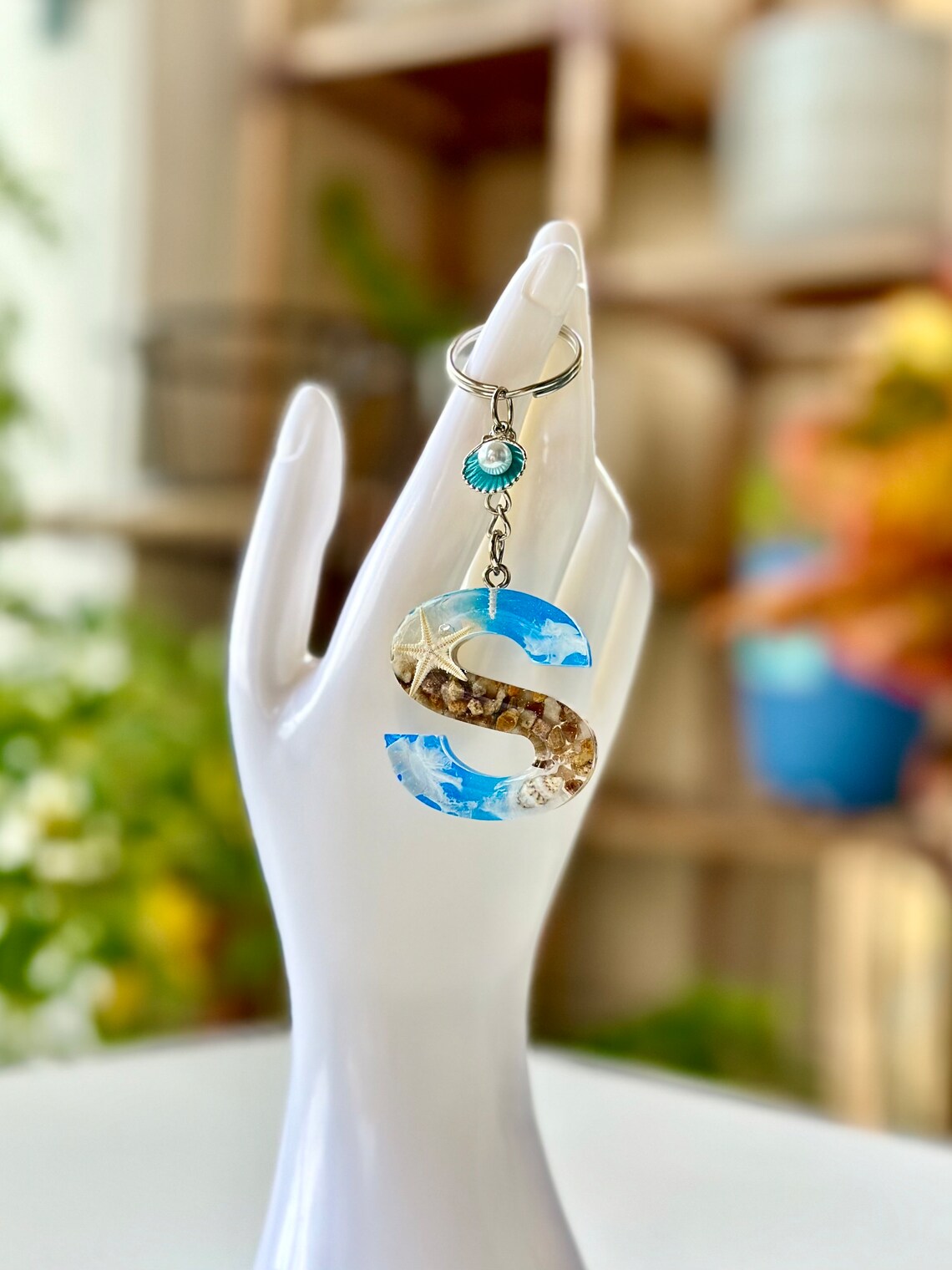 Personalized Initial and Number Keychain. Beach/ocean Style. Underwater ...