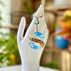 Personalized Initial and Number Keychain. Beach/ocean Style. Underwater ...