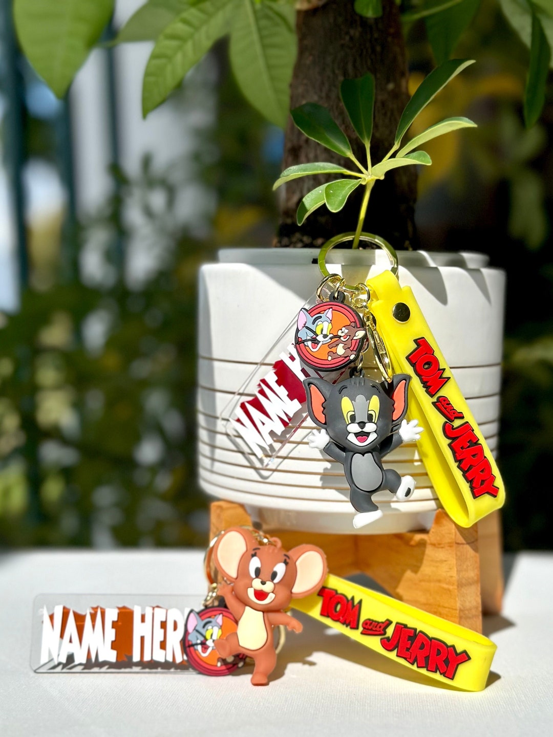 Tom and Jerry Keychain | Personalized | Cat and Mouse | W/ Free Random ...