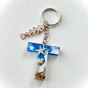 Personalized Initial and Number Keychain. Beach/ocean Style. Underwater ...