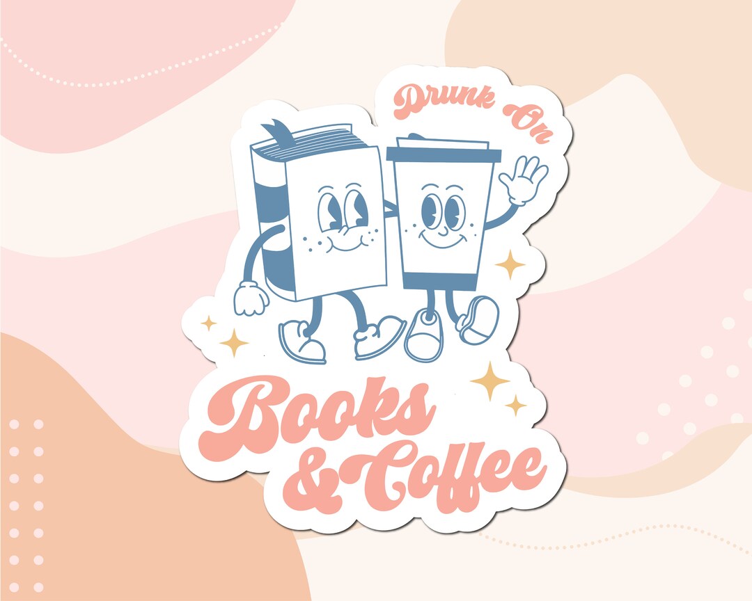 Coffee & Book Lover Sticker | Hydro Flask Water Resistant Stickers ...