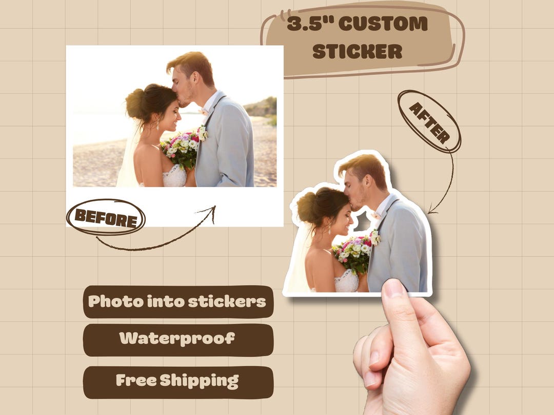 3.5” Custom Photo Sticker – Personalized Photo Decal, Vinyl Waterproof ...