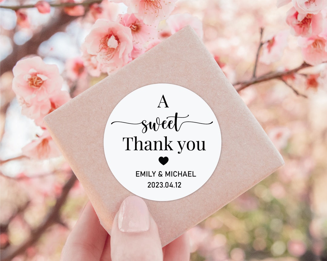 A Sweet Thank You Stickers – 1.5" Custom Round Favor Labels With Name ...