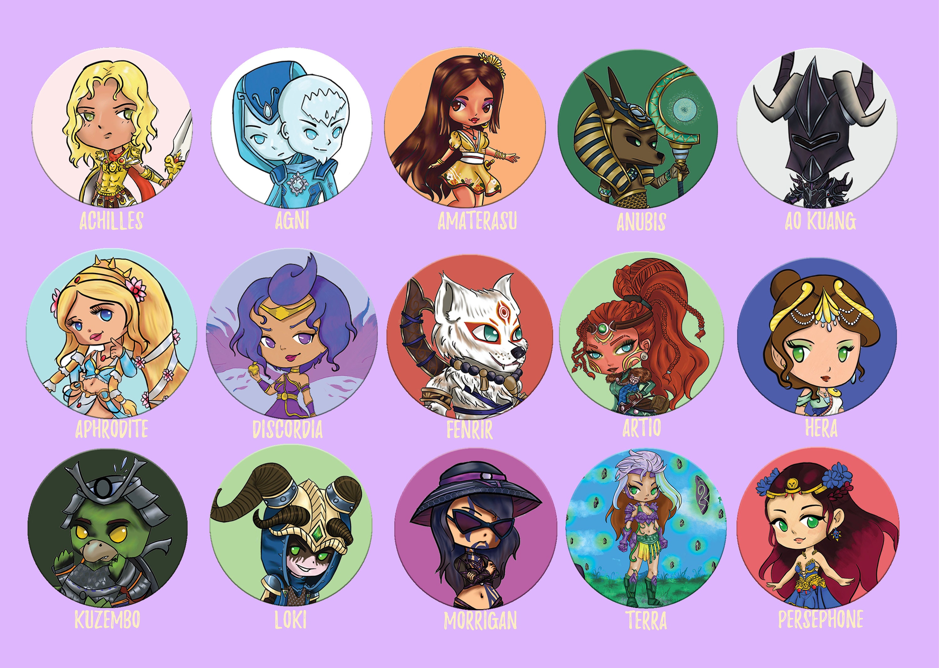 Smite Chibis Pins - Etsy