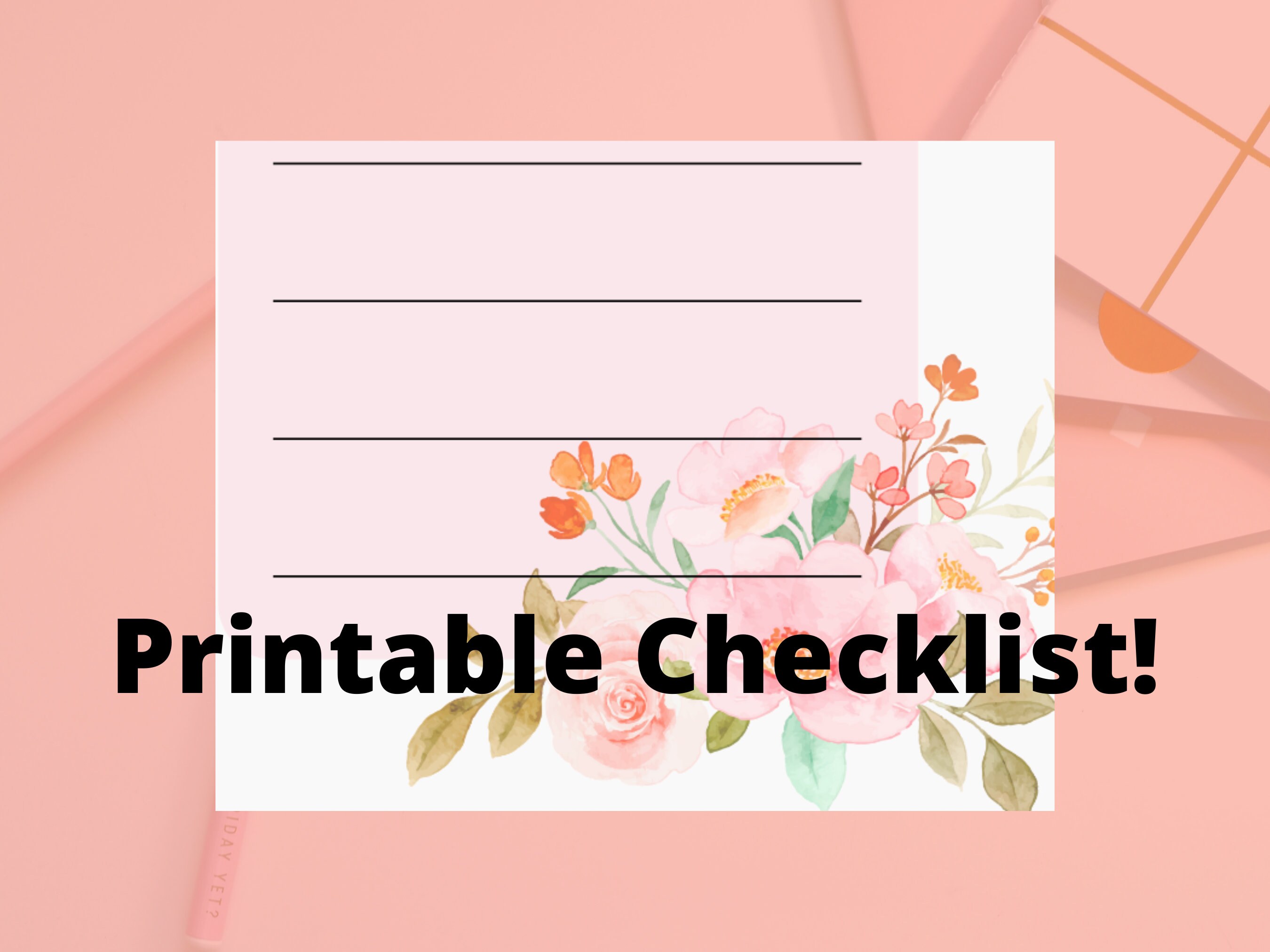 Printable Checklist, to Do List, Planner, Notepad, Notebook, Printable ...