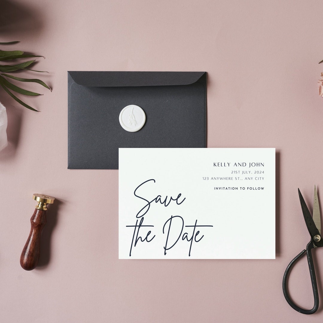 Kelly Wedding Stationary, Editable Save the Dates, Downloadable ...