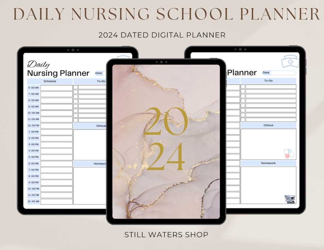 Printable Daily Nursing Planners, Nurse Academic Students, Nursing ...