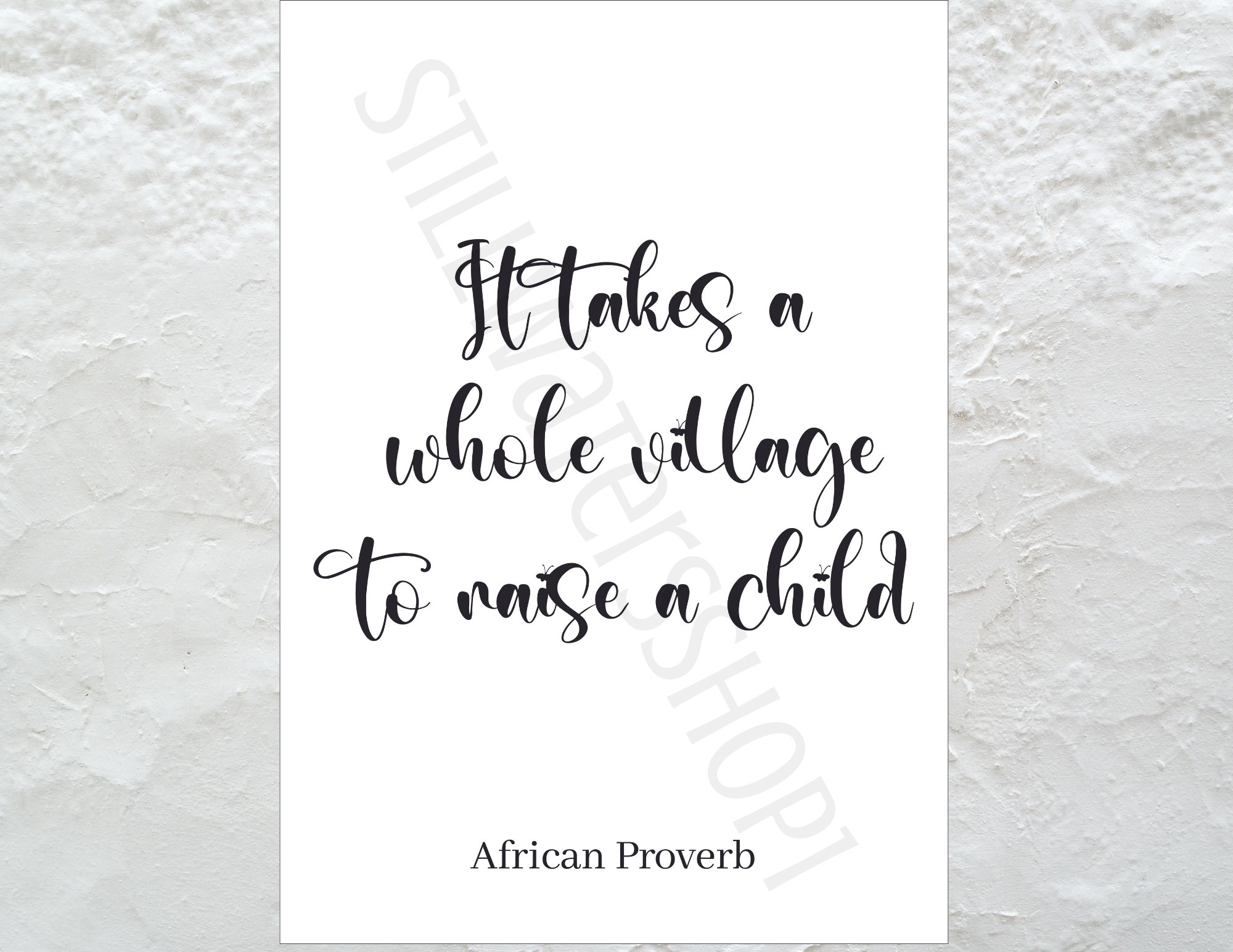 It Takes a Village Wall Art, Raising a Child Printable, Village Quote ...
