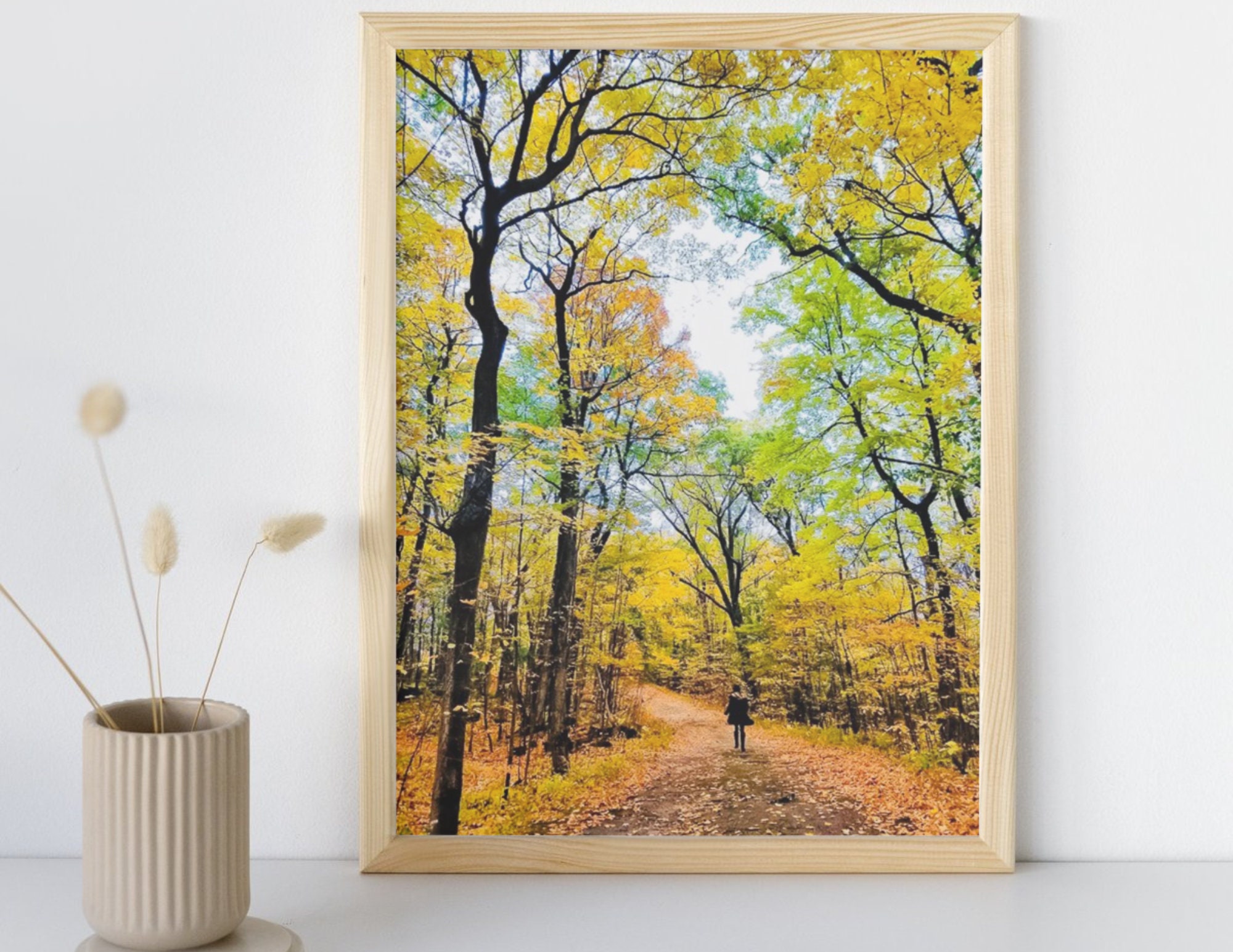 Printable Forest Road Art, Printable Fall Landscape, Autumn in the ...