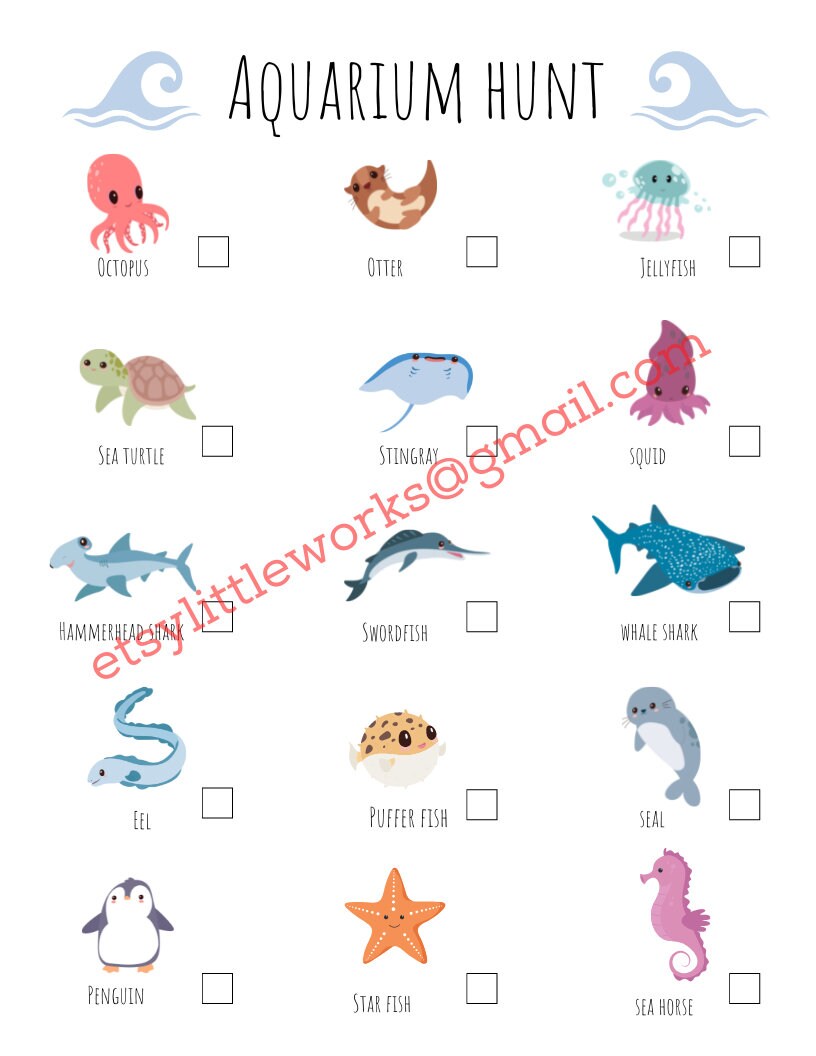 Aquarium Hunt/ Scavenger Hunt/ Kids Games/ Party Games - Etsy