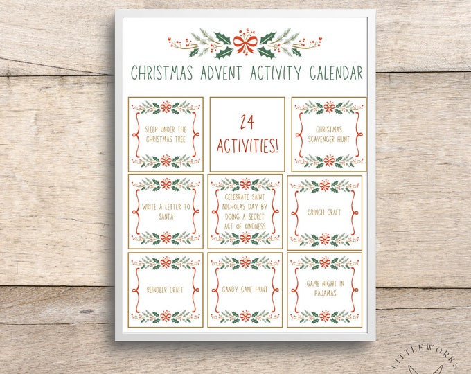 25 Days of Service Advent Calendar Cards for Kids Printable Holiday ...