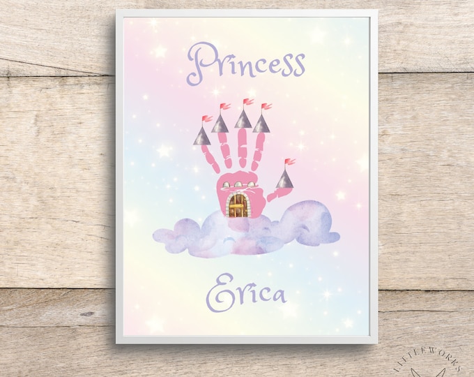 Editable Handprint Princess Castle/ Baby Handprint Craft/ Card Memory ...