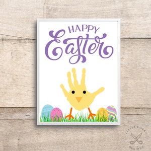 Editable Easter Chick Hand Print Art/ Toddler Easter Craft/ Sunday ...