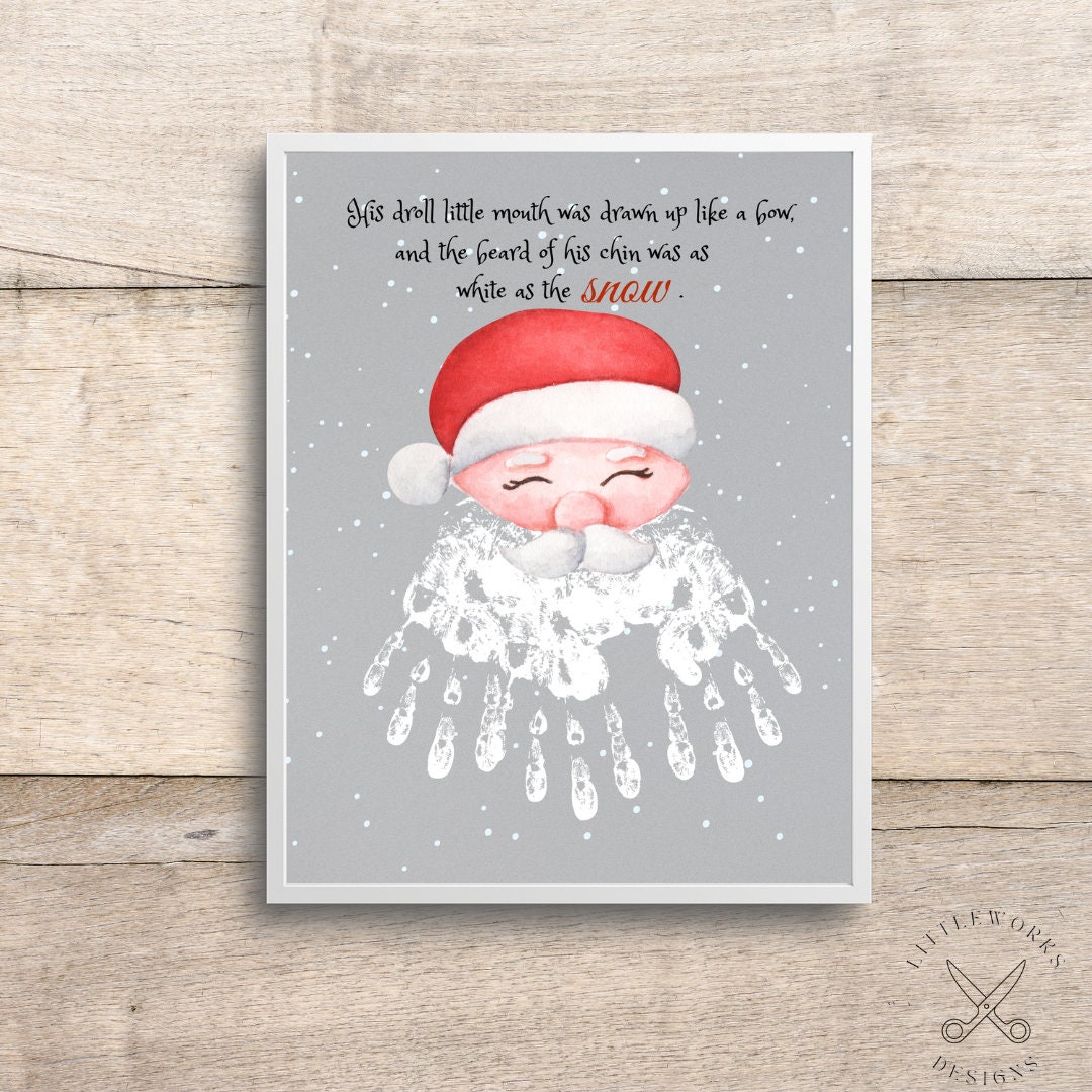 Santa Handprint Art: Christmas Preschool Craft (digital Download) - Etsy