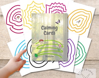 Finger Tracing Calming Cards/ Printable Calm Down Flash Cards/ | Etsy