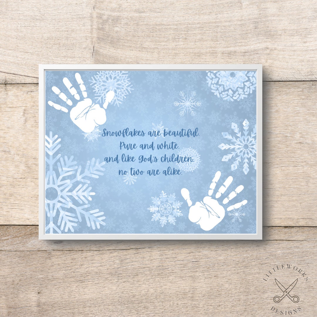 Snowflake Handprint Art/ Handprint Craft/ Toddler Craft/ Handprint Art ...