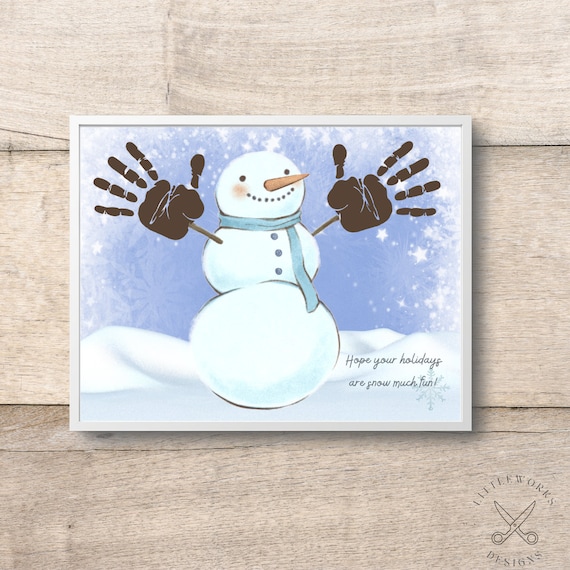 Snowman Handprint Art/ Handprint Craft/ Toddler Craft/ - Etsy