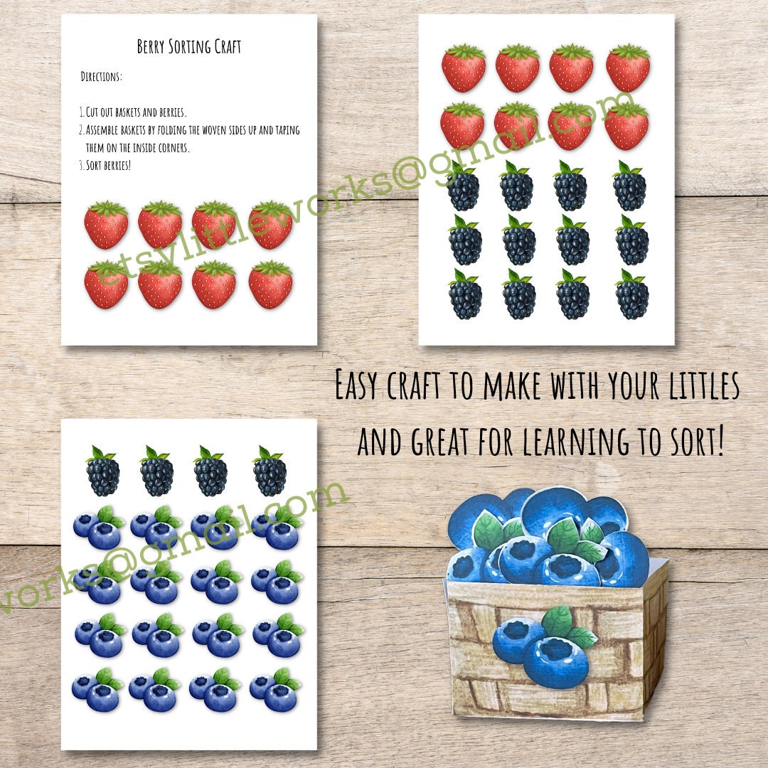 Printable Berry Sorting Paper Craft/ Classroom Activity for - Etsy