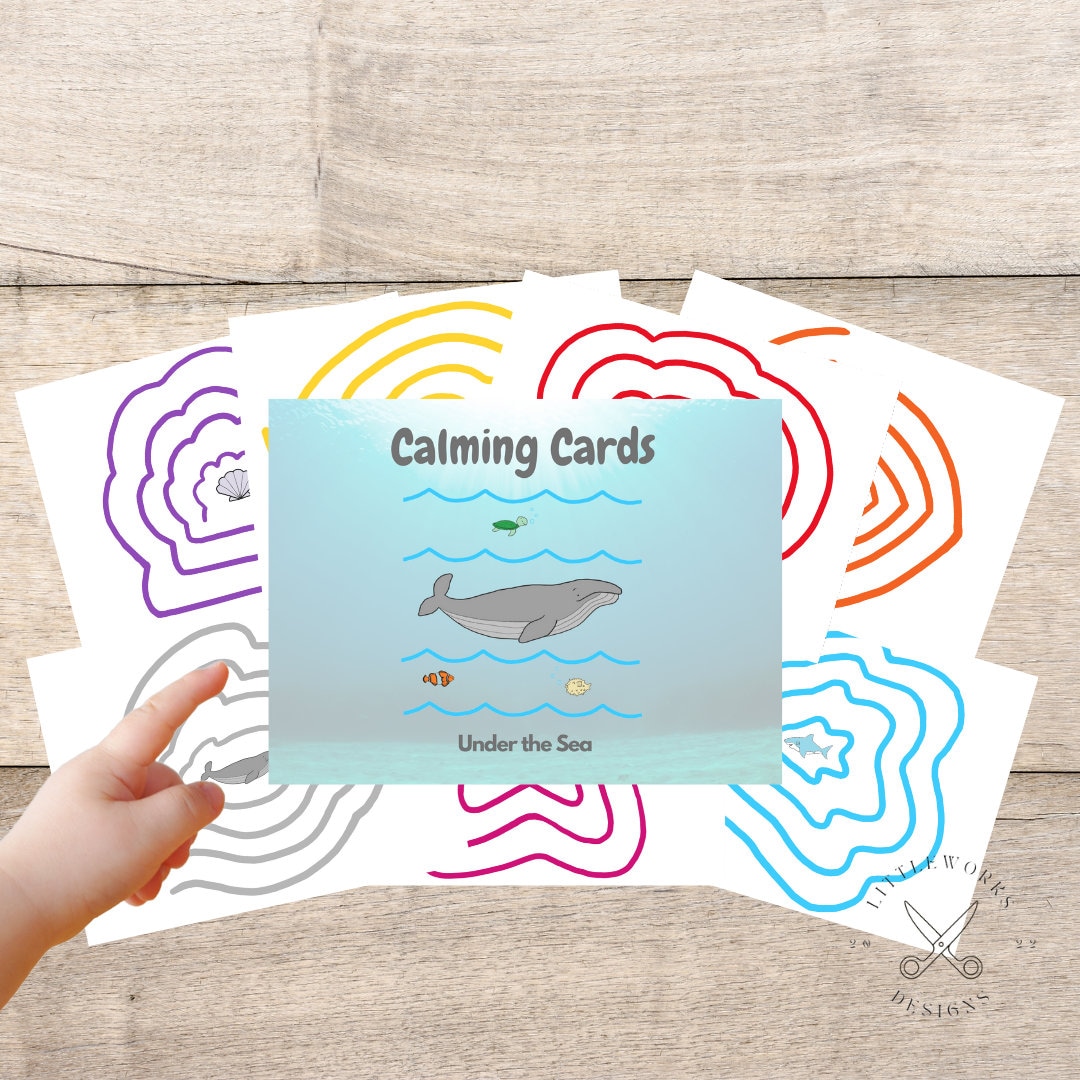 Finger Tracing Calming Cards/ Printable Calm Down Flash Cards/ Calm ...