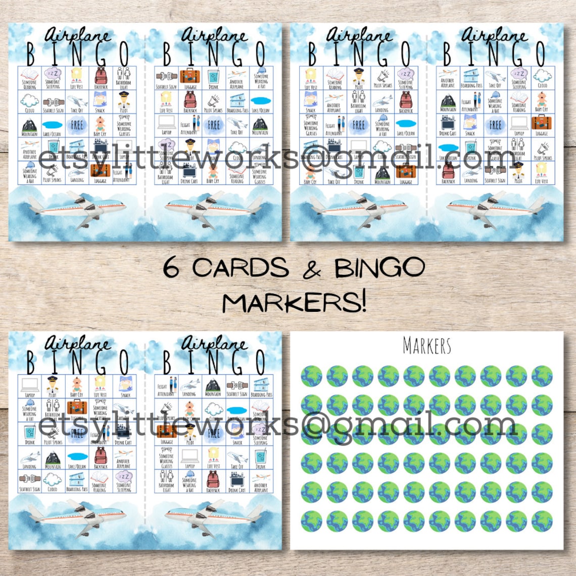 Travel Bingo/ Printable Airplane Bingo for Kids/ Printable Kid - Etsy